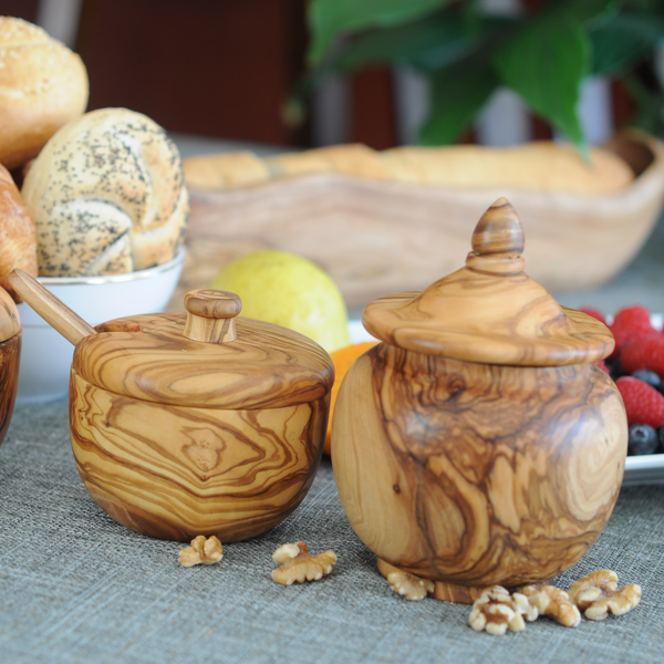 Wooden Canister : Olive Wood Kitchen Canister at Beldinest – BeldiNest